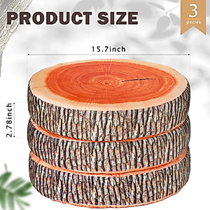 Coume 3 Pcs Wood Slice Pillow Round Floor Cushion 3D Digital Throw Pillow Decorative Tree Ring Soft Circle Seating for Kids Chair Home Couch Sofa Bedroom Decor(Classical)