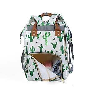 Starte Flower Baby Diaper Backpack with Stroller Straps Large Capacity Baby Bags for Fashion Mommy Maternity Nappy Bag Cactus