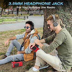 【2024 Newest】 NOAA Emergency Weather Radio, 4000mAh Weather Alert Radio Solar Charging, Hand Crank & USB Charged, AM/FM Radio with LED Flashlight, Reading Lamp, SOS Alarm, Headphone Jack for Outdoor