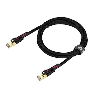 ASUS ROG Cat7 Ethernet Cable – 10 ft Shielded Gaming LAN network cable high speed network up to 600MHz & 10GB Transfer Rates, Nylon Braided, Gold Plated