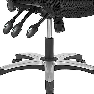 Pemberly Row Adjustable Swivel Mesh Fabric Office Chair in Black
