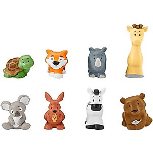 Fisher-Price Little People Safari Animal Friends, set of 8 animal figures for toddler and preschool pretend play ages 1-5 years