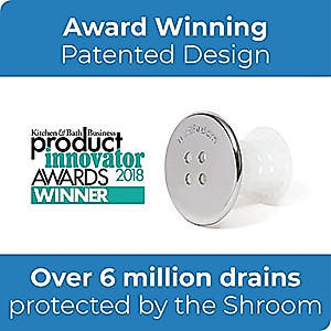 TubShroom Tub Drain Hair Catcher, Chrome – for Bathroom Drains, Fits 1.5” – 1.75” Bathtub and Shower Drains, White