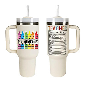 Personalized Teacher Tumbler With Name, Personalized Teacher 40oz Tumbler, Cute Tumbler For Teacher, Teacher Gift, Teacher Week, Back to School Gift, Thank You Gift Teacher 4