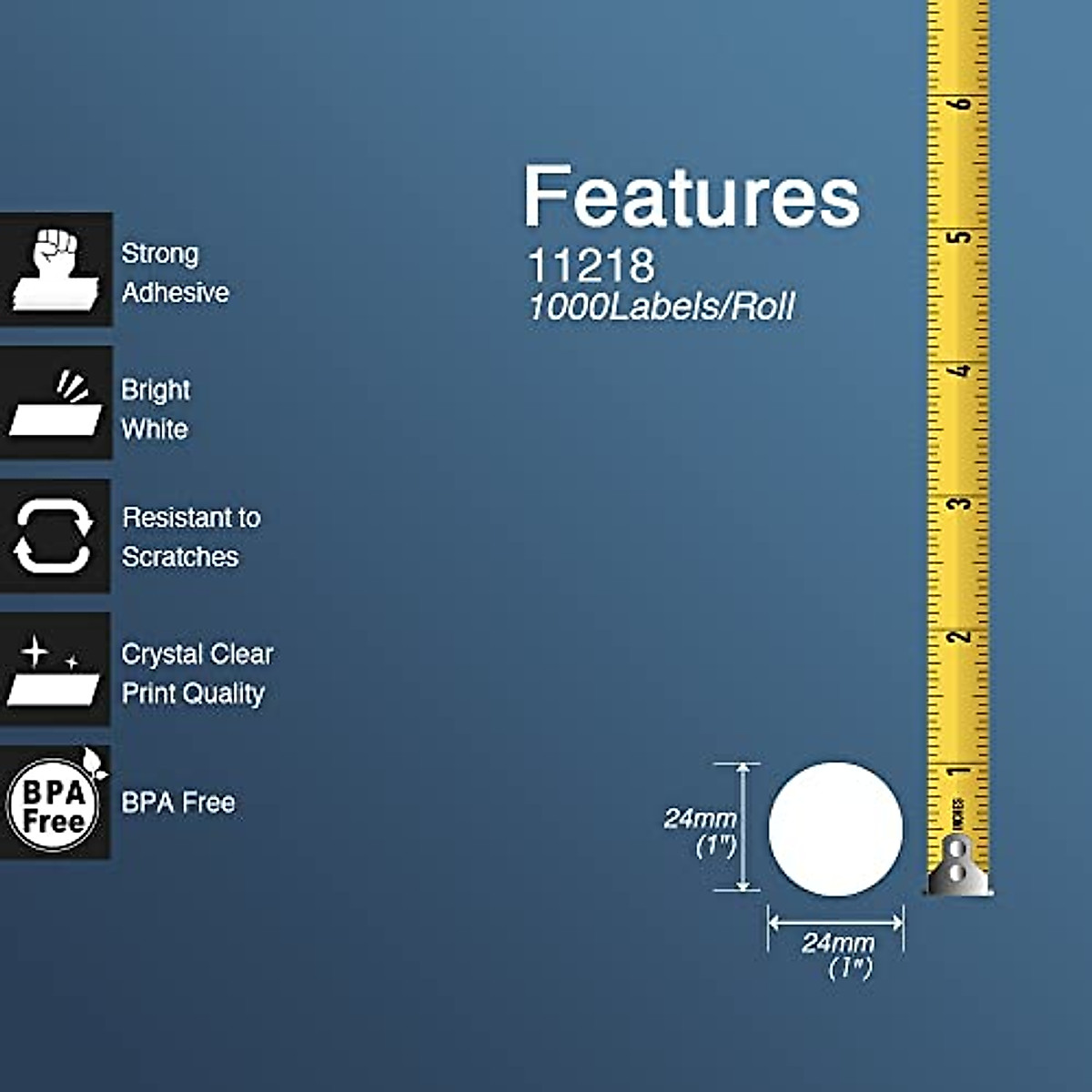 BETCKEY - Compatible Round Labels Replacement for Brother DK-1218 (0.94 in Dia), Use with Brother QL Label Printers [10 Rolls/10000 Labels]