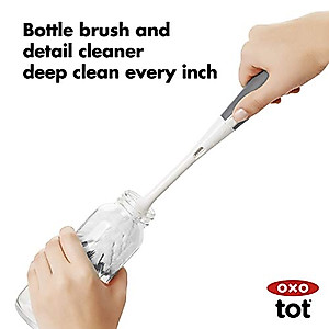 OXO Tot Travel Size Drying Rack with Bottle Brush- Gray