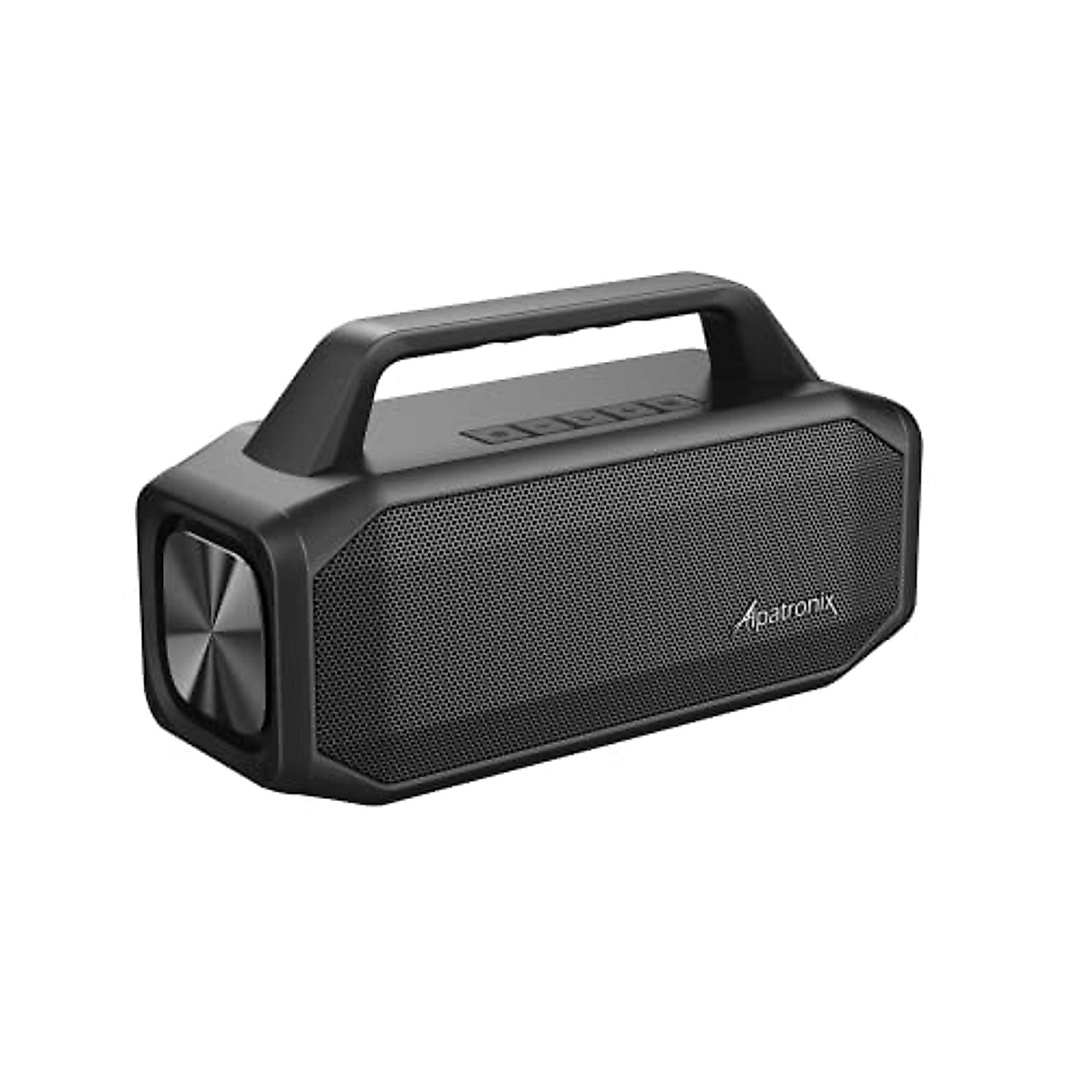 Alpatronix IPX6 Waterproof Stereo Bluetooth Speaker 80W (100W Max), Portable Wireless, 12000mAh Power Bank, Handsfree, Shockproof, TWS, Subwoofer, TF & Flash Card, NFC, AX600, Indoor & Outdoor – Black