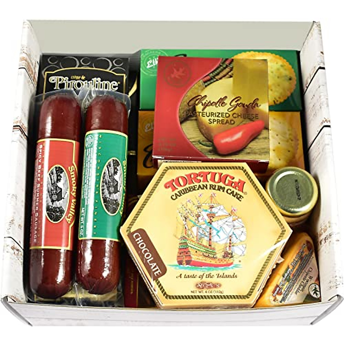 Gift Basket Village It's A Guy Thing, Gift Basket For Guys with Cheese, Sausage, Crackers and Sweets, 8 Piece Set, Original, 1 Count