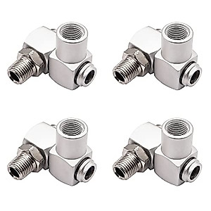 Ruibapa 4PCS 1/4Inch NPT Air Tool 360 Degree Swivel Fitting Portable Air Tool Adapter,Air Hose Connector P-020