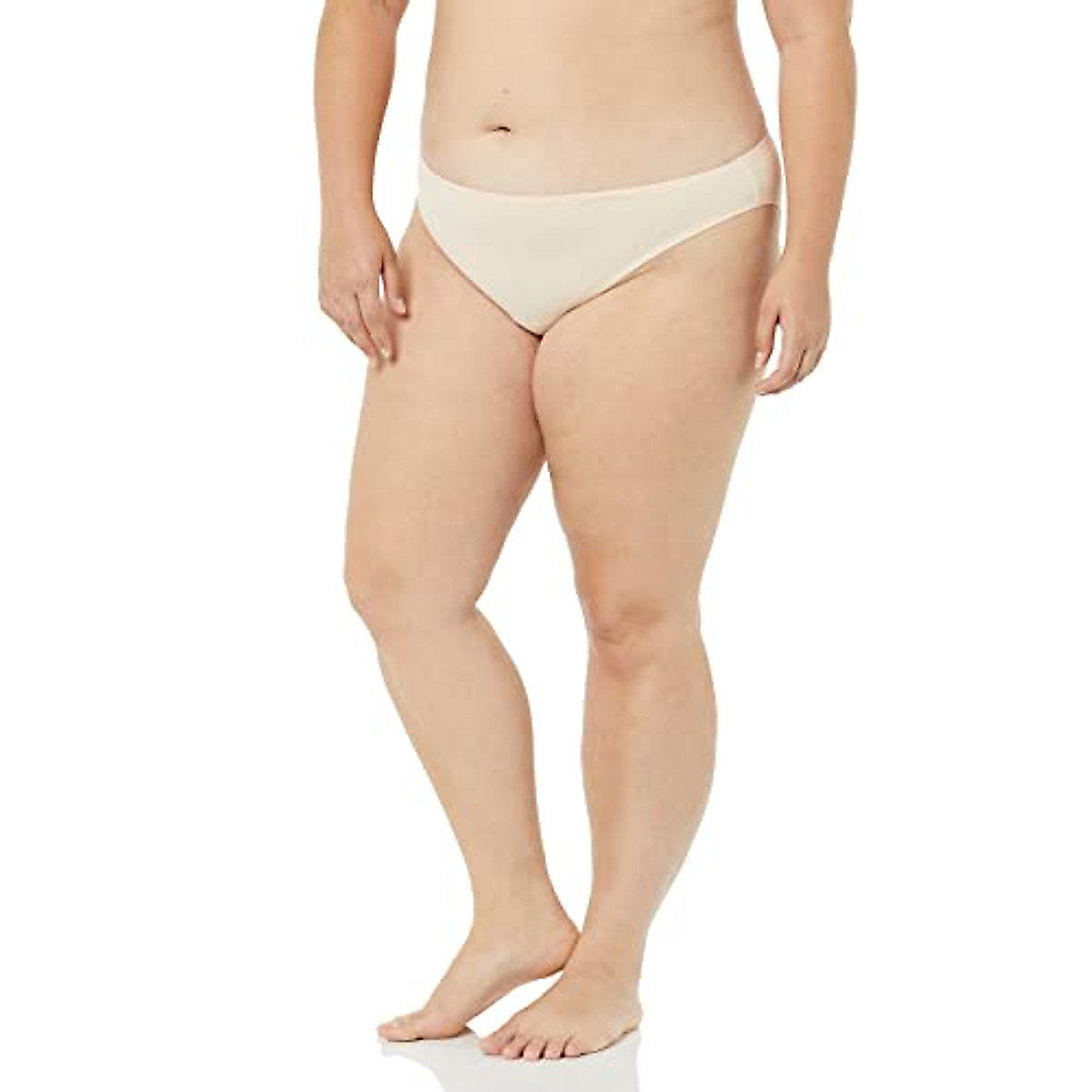 Amazon Aware Women's Super Soft Cotton Bikini Brief Underwear, Pack of 2, Pale Peach, Large