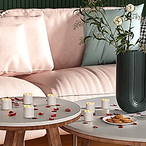 Homemory 12Pack Flameless LED Votive Candles,1.5" x 1.6" Long Lasting Electric Fake Candles, Battery Operated Tealights for Wedding, Table, Romantic Decorations (White Base, Batteries Included)