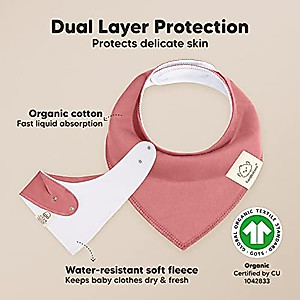 8-Pack Organic Baby Bandana Drool Bibs for Girls - Baby Bibs for Baby Girls, Baby Boys, Soft Cotton Bandana Bibs, Baby Drool Bib, Teething Bibs for Infant, Toddler, Bib Girl (Muted Pastel)