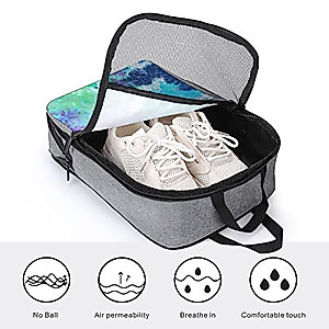 Frcavbin Watercolor Tie Dye Travel Shoe Bag Shoes Carrier with Handle and Zipper Foldable Shoe Puches Organizer for Home storage School starts