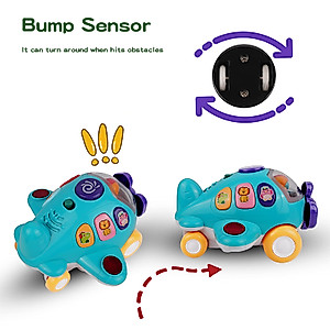 DeXop Musical Baby Toys,18 Months+ Old Airplane Toy Crawls Preschool Learning Toddler Toys,for 2 3 Year Old Baby Boy Gifts and Baby Girl Birthday Toys