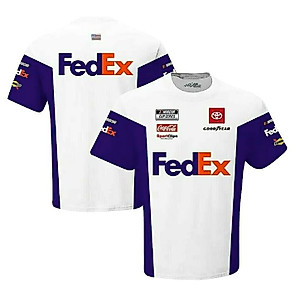 Checkered Flag Denny Hamlin 2022 Sublimated Uniform Pit Crew T-Shirt White (as1, Alpha, xx_l, Regular, Regular, XX-Large)