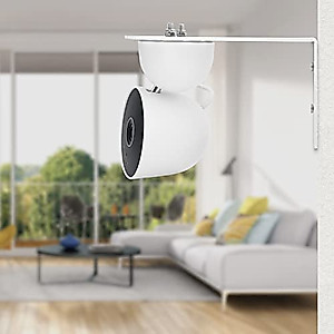Metal Wall Mount Holder fits for Google Nest Indoor 2nd Generation Wired Security Cam, Flexible Installation Camera Shelf for Better View Angle Mount on Wall Deck,White