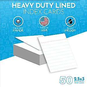 Home Advantage Ruled White Index Cards, File Lined Note Cards (2.5-x-3-inch)
