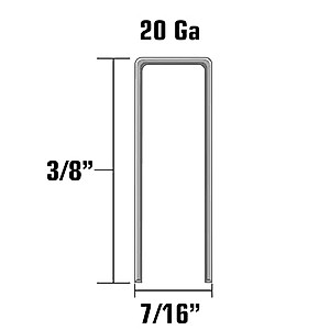 Metabo HPT 11802HPT 20 Ga Galvanized Staples 7/16" Crown 7/16" x 3/8" 20 Ga EG | 5000 Count