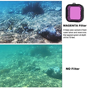 GEPULY Standard Waterproof Housing Case with Dive Filters for GoPro Hero 4, Hero 3+, Hero3 Action Cameras - 131 ft (40M) Underwater Photography - with Red, Light Red, Magenta Filters