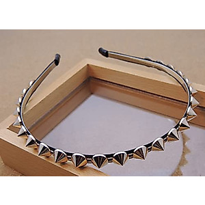 FULAI Duyppy 2 Pack Rivet Punk Spike Headband Studded Headband Party Hair Band Hair Clips for Women