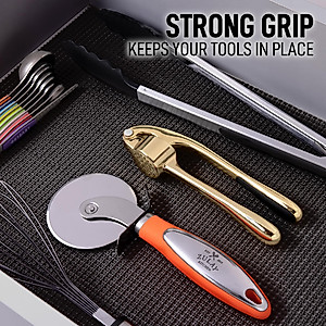 Zulay (12 Inch x 20 FT) Drawer & Shelf Liner - Non Adhesive Drawer Liner - Protective Shelf Liner Non Slip for Cabinets, Storage, Kitchen, and Tables (Black)