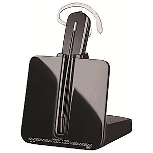 Plantronics - CS540 Wireless DECT Headset with Lifter (Poly) - Single Ear (Mono) Convertible (3 wearing styles) - Connects to Desk Phone - Noise Canceling Microphone