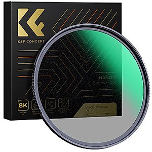 K&F Concept 67mm Black Diffusion 1/2 Filter Mist Cinematic Effect Lens Filter with 28 Multi-Layer Coatings Waterproof/Scratch Resistant for Video/Vlog/Portrait Photography (Nano-X Series)