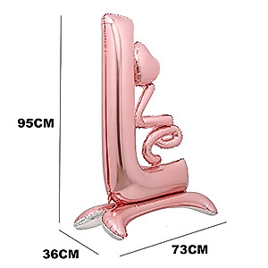 4D Giant Standing Love Letter Foil Balloon Anniversary Wedding Valentines Birthday Party Decoration Photo Props suppliers (Standing Love Rose Gold)