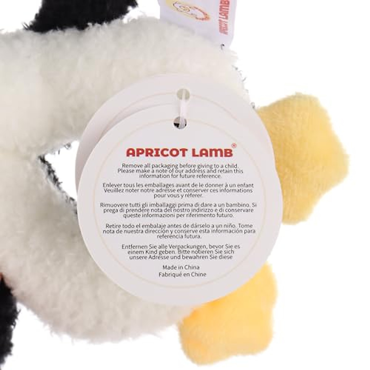 Apricot Lamb Baby Lovey Penguin Soft Rattle Toy, Plush Stuffed Animal for Newborn Soft Over 0 Months (Black Penguin, 6 Inches)