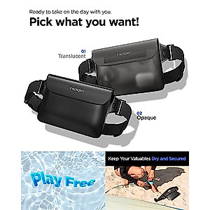 Spigen AquaShield Waterproof Pouch A620 (Pack of 2) - Black, Clear