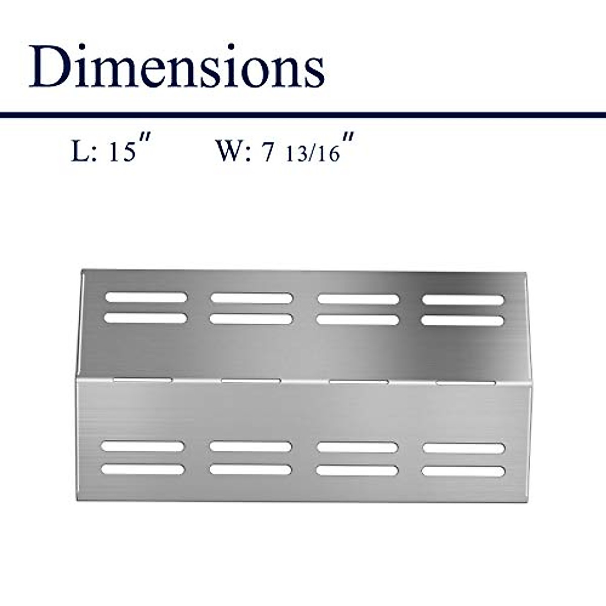 Folocy 15 x 7-13/16" Stainless Steel Grill Heat Plates Tent Shield Burner Cover, BBQ Gas Grill Replacement Parts for Charbroil 463742111, Patio Chef SS42, SS54, Grill Chef PR364, Grand Hall REGAL04CLP