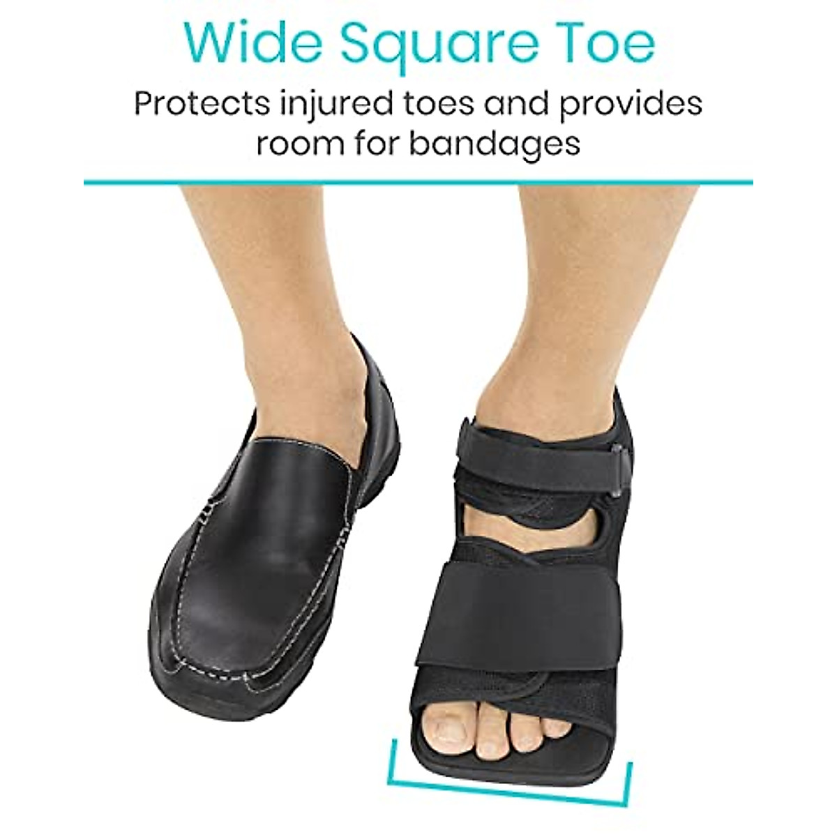 Vive Post Op Shoe - Lightweight Medical Walking Boot with Adjustable Strap - Orthopedic Recovery Cast Shoe for Post Surgery, Fractured Foot, Injured Toes, Stress Fracture, Sprains - Left or Right Foot