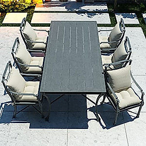 LVTXIII Outdoor Seat Cushions Seasonal Tufted Chair Cushions, Patio Chair Pads for Dining Chairs, Office Armchairs and Garden Furniture Decoration (Round Back, 19”x19”x5”, Stripe Beige, 2 Pack)