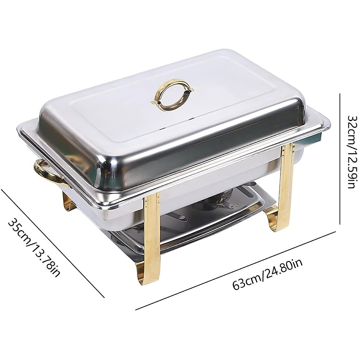 Single Pan Buffet Server, Chafing Dish Buffet Set, Portable Stainless Steel Food Warmer, Chafing Dish Set Perfect for Catering, Parties, Events and Holiday
