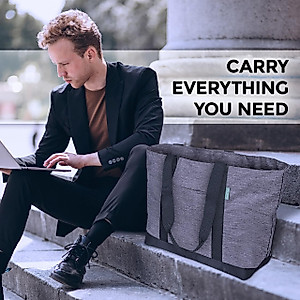 Creative Green Life Extra Large, Sturdy Tote Bag for Women (Gray) | Easy Grip and Extra Large Travel Tote Bag with Zipper | Women Tote Bag for Work