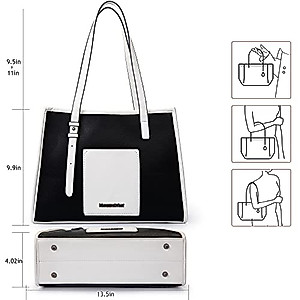 Montana West Satchel Handbags for Women Vegan Leather Two-toned Tote Purses Top-Handle Shoulder Bags AR-MWC-125BK, Black