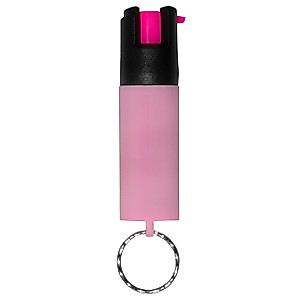 Police Magnum Pepper Spray Self Defense- Mini Pocket Safety Tool kit - Small discreet Canister Case- Made in The USA- 2 Pack 1/2oz Twist Lock Pink Sleeve Keyring