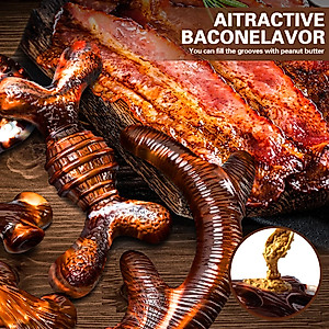 TonyEst Dog Toys, 4-Pack Indestructible Dog Chew Toys for Aggressive Chewers, Nylon Durable Dog Toys for Medium Large Dogs Breed, Bacon Flavored Tough Dog Bones Chew Toys for Super Chewer