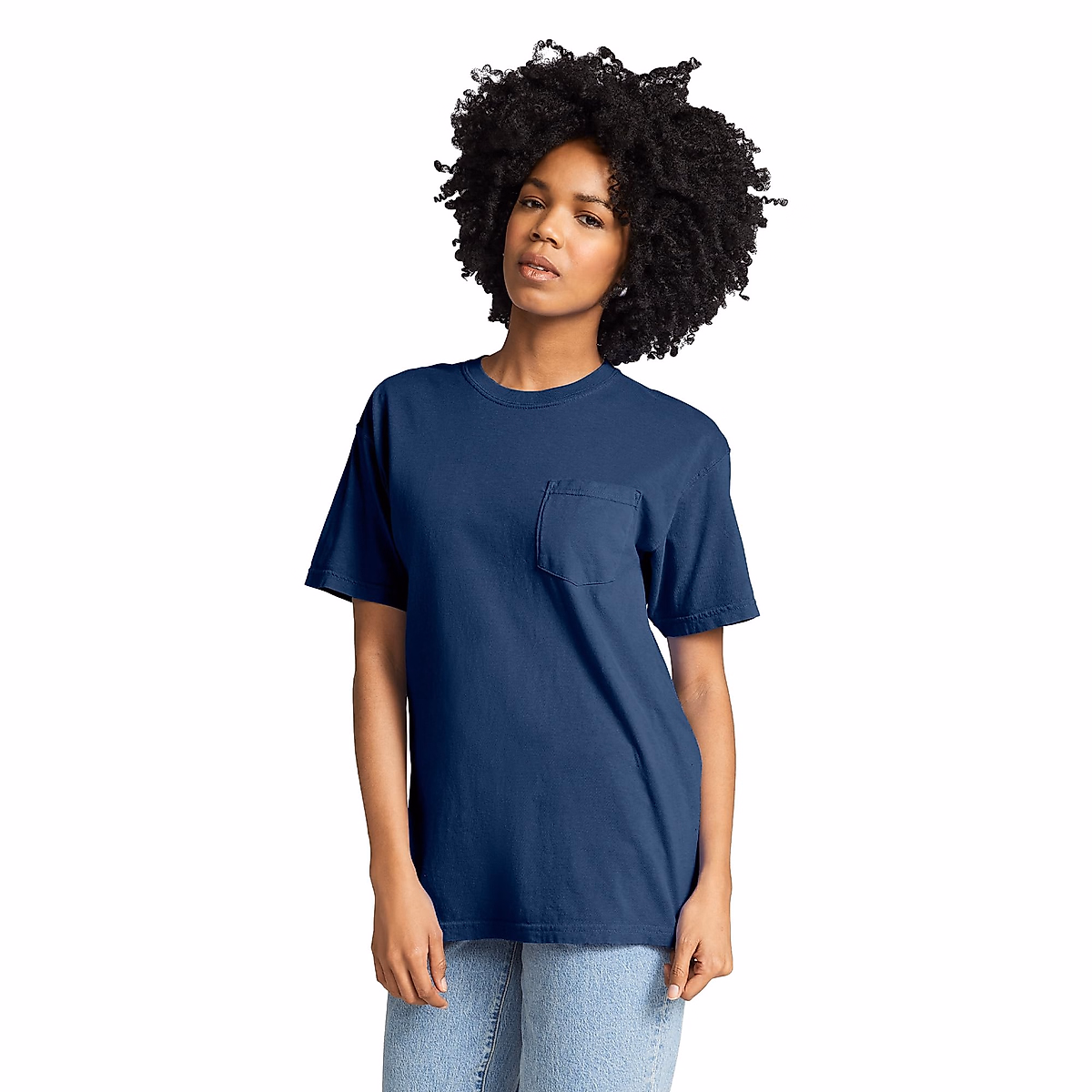 Comfort Colors Adult Short Sleeve Pocket Tee, Style G6030, True Navy, X-Large