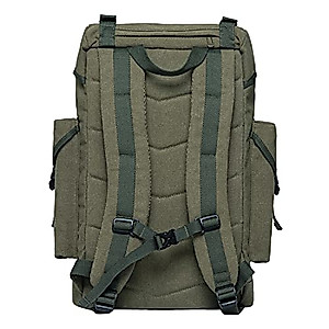 KAUKKO Vintage Casual polyster and Leather Rucksack Backpack(18-CANVAS ARMYGREEN)