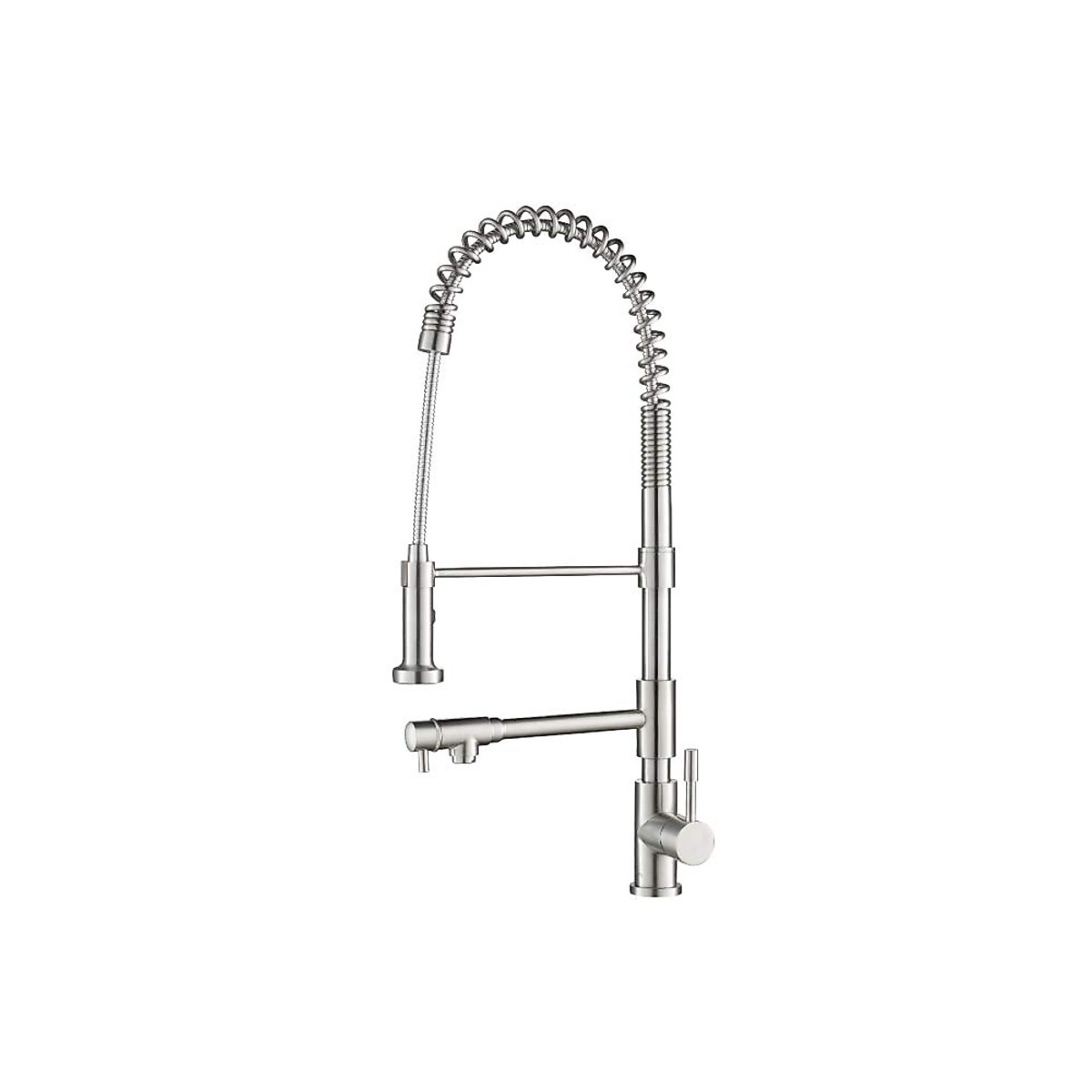 Isenberg K.2030SS Professio - F - Professional Stainless Steel Kitchen Faucet with Pull Out & Pot Filler - Stainless Steel