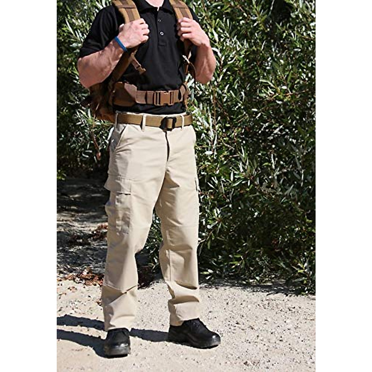 LAPG BDU Pants for Men, 6 Pocket Design BDU Tactical Cargo Pants, Lightweight Cotton Rip-Stop Fabric Pants, Charcoal, Medium/Regular