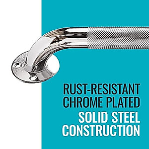 DMI Textured Grab Bars, Handicapped Grab Bars for Bathroom, Shower Rails, Grab Bar for Handicap and Elderly, Perfect for Bathroom Safety, Rust-Resistant Steel, 32", Silver, FSA & HSA Eligible