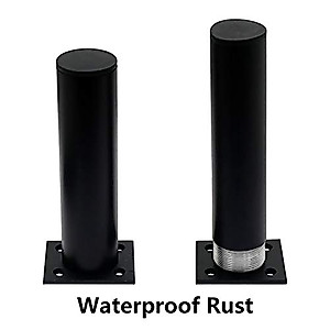 Kyuionty 4 Pack Adjustable Furniture Legs Round 1.5" Dia Thickened Aluminum Alloy Sofa Shelves Table Kitchen Adjustable Feet 6" Height (Black)