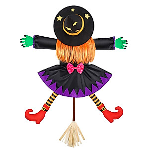 Unomor Crashing Witch into Tree Halloween Decoration, Crashed Witch Props Hanging Halloween Witch Decorations Yard Outdoor Halloween Decor for Tree Door Porch (42.5 Inch Tall)