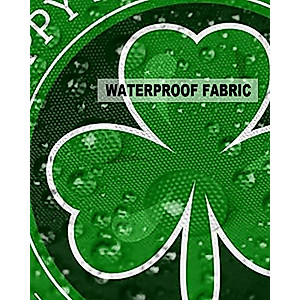 Outdoor Pillow Covers Waterproof, Round Green Lucky Clover Throw Pillowcase Decorative Cover, Saint Patrick Checker Backdrop Garden Cushion Case Set of 2 for Sofa, Couch, Tent, Patio 18"x18"