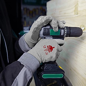 Jack Boss 12 Pairs Safety Work Gloves, All-Purpose Gardening Glove with Nitrile Coated and Seamless Knit, Suitable for both Man & Woman Working Fishing, Large