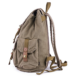 Gootium 21101AMG-S Specially High Density Thick Canvas Backpack Rucksack, Army Green Size Small