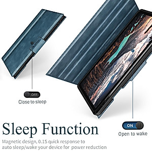 Antbox Case for iPad Pro 11 Inch 4th (2022)/3rd/2nd/1st Generation with Built-in Pencil Holder Auto Sleep/Wake Function PU Leather iPad Pro 11 Cover (Blue)