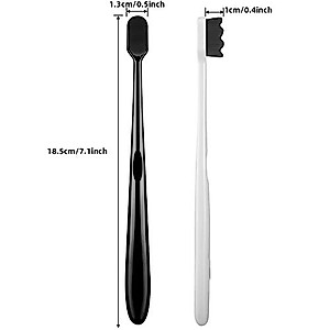 Patelai 8 Pieces Soft Toothbrush Micro Nano Extra Soft Bristles Manual Soft Toothbrush with 20,000 Bristles for Teeth Oral Gum Recession Adults Kids Child (Black, White Handle with Black Bristle)